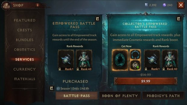The Diablo Immortal cash shop and currencies explained
